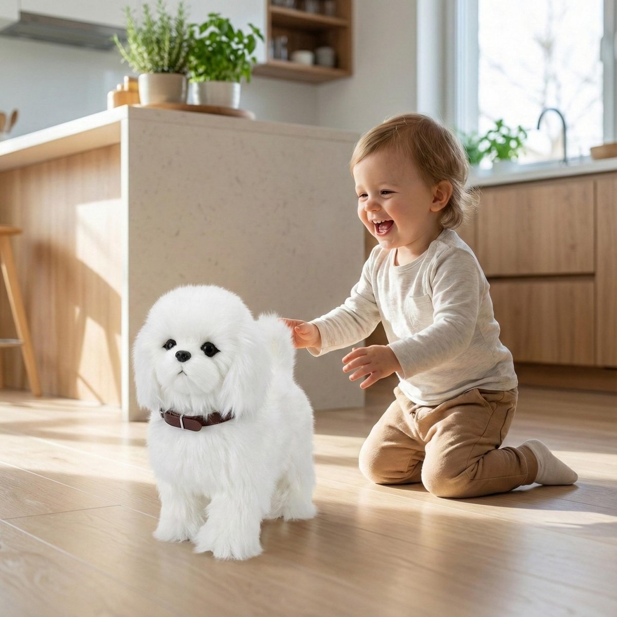 Lifelike Interactive Robot White Poodle Toy that Walks & Barks ...