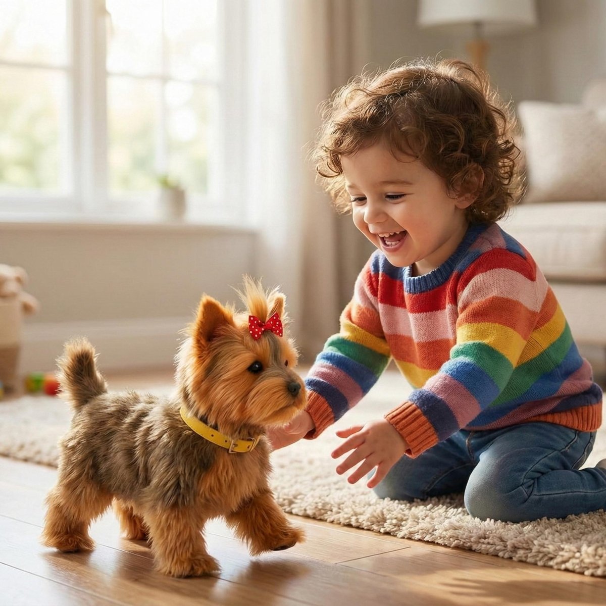 Lifelike Yorkie Puppy Robot Dog Toy, Interactive Walking & Barking ...