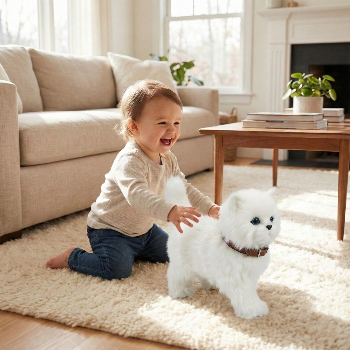 Interactive Robot Kitten Toy | Lifelike Walking & Meowing Animatronic ...