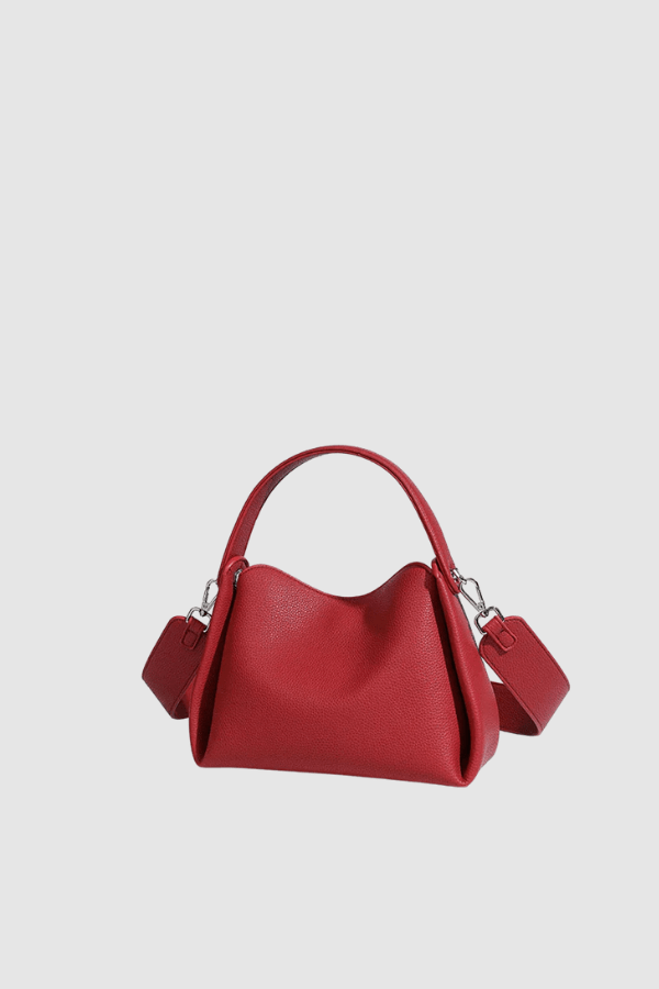 Red Mini Tote Bag Kouvr Fashion - Women's Pebbled Faux Leather Handbag ...
