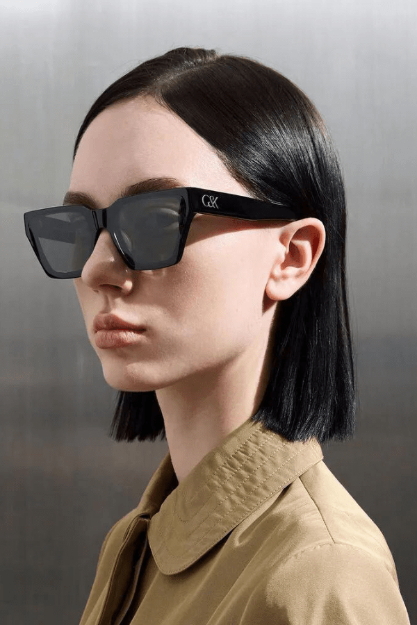 Kouvr Fashion Women's Black Angular Cat Eye Sunglasses - Thick Frame UV400