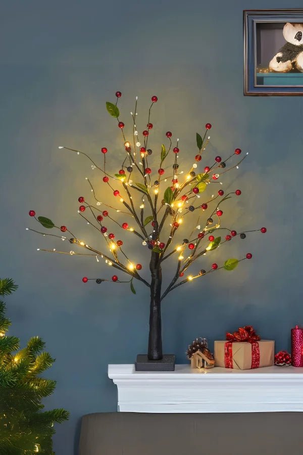 LED Berry & Leaf Tree Lighted Artificial Plant Decor Kouvr Fashion