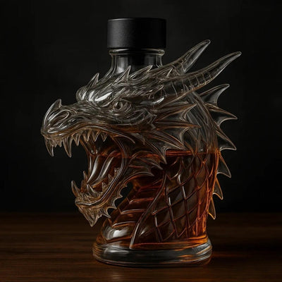 Dragon Head Whiskey Decanter - Hand-Blown Crystal Glass Liquor Bottle ...