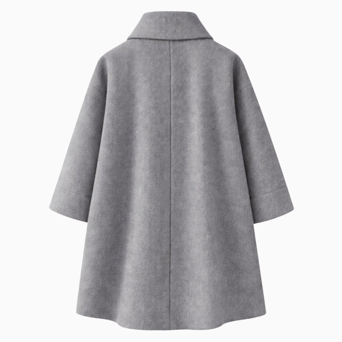 Gray Shawl Collar Cocoon Coat Heather Wool Blend | Elegant Open Front 3 ...