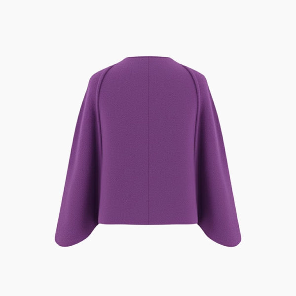 Laverne Purple Structured Cropped Cape Jacket for Women | Elegant ...