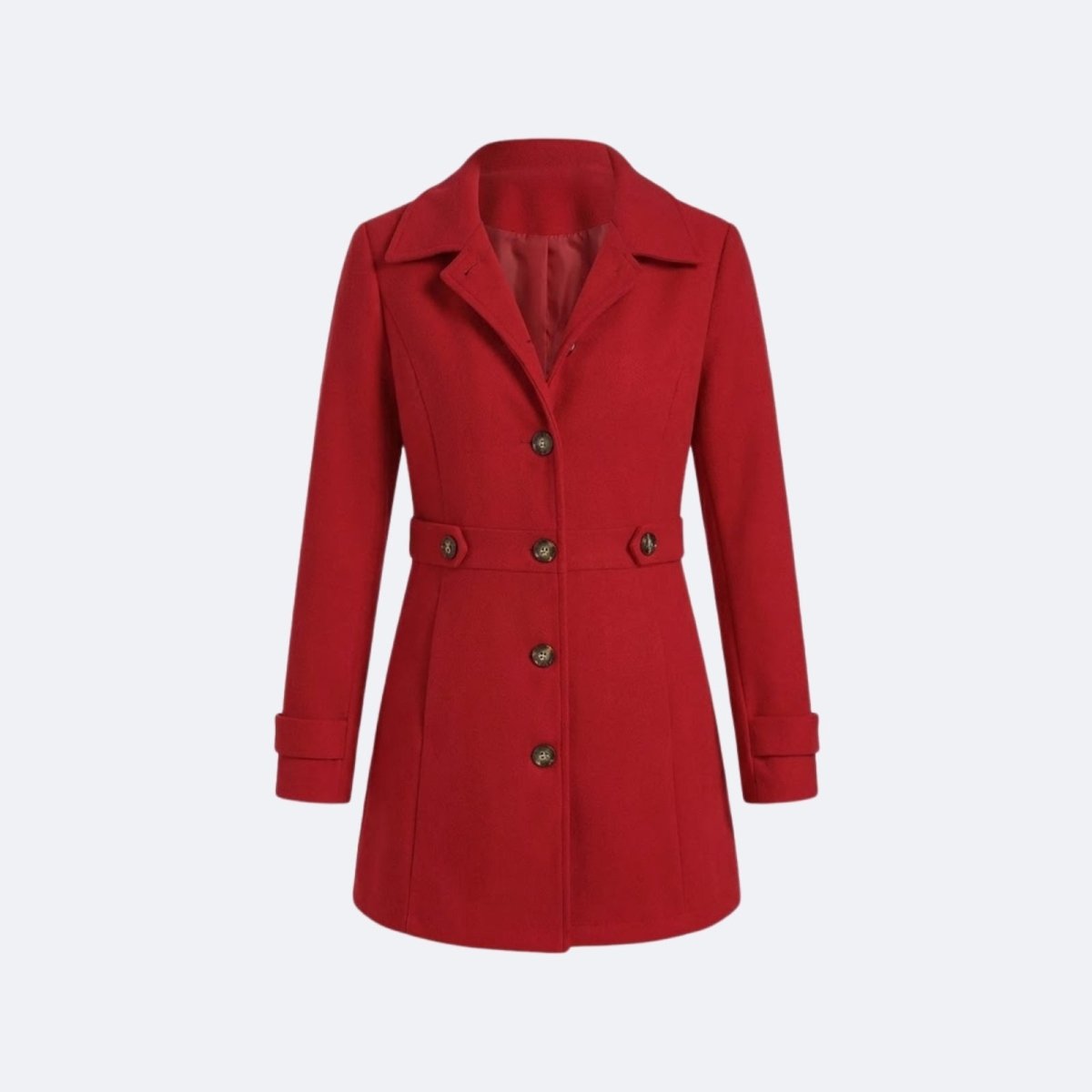 Women's Red Wool Coat Single-Breasted Tailored Fit | Knee-Length Winter ...