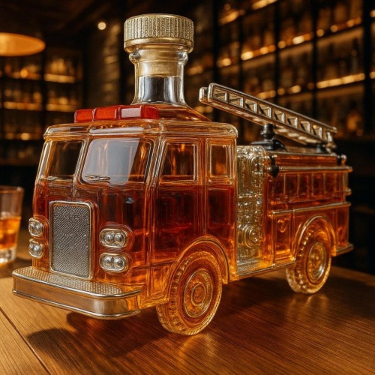 Fire Truck Whiskey Decanter 450ml - Handcrafted Gift for Firefighters ...