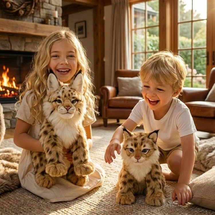 Realistic Lynx Stuffed Animal Large 14 Inch | Lifelike Bobcat Plush Toy ...