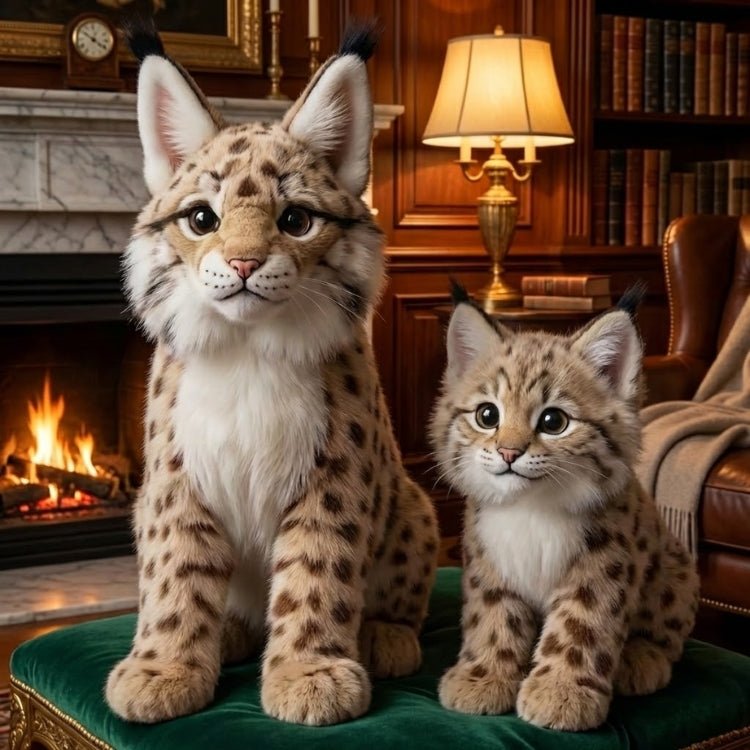 Realistic Lynx Stuffed Animal Large 14 Inch | Lifelike Bobcat Plush Toy ...