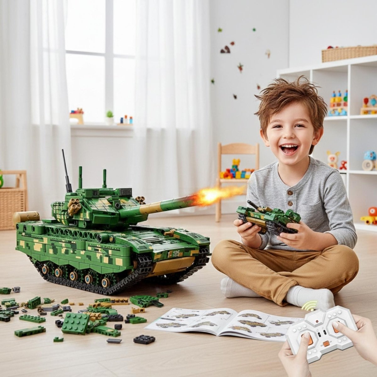 RC Tank Building Kit, Large Motorized Type 99A Army Model w/ Remote ...