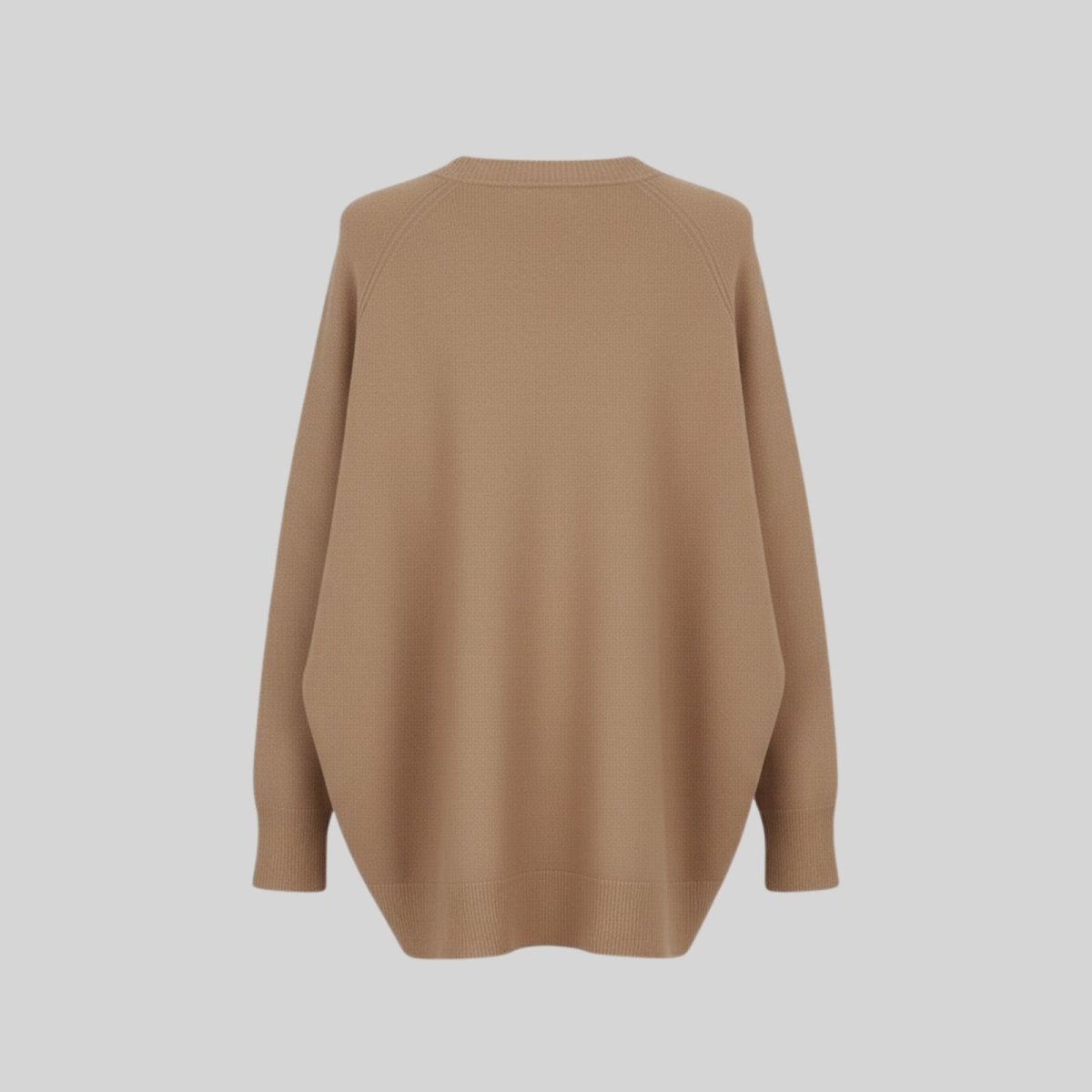 Oversized Cashmere Blend Sweater in Light Brown | Slouchy Crewneck ...