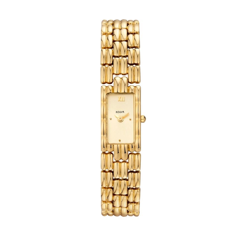 Gold Rectangular Watch Vintage Style Tank Dress Watch with Adjustable ...