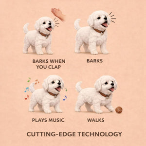 Lifelike Interactive Robot White Poodle Toy that Walks & Barks ...